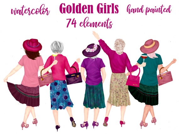 Old Ladies Clipart: golden LADIES Clipart Granny - Etsy