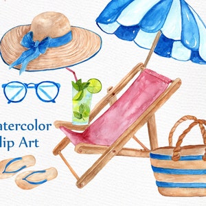 Watercolor Summer Clipart: "nautical Clipart" Beach Clipart Seaside ...