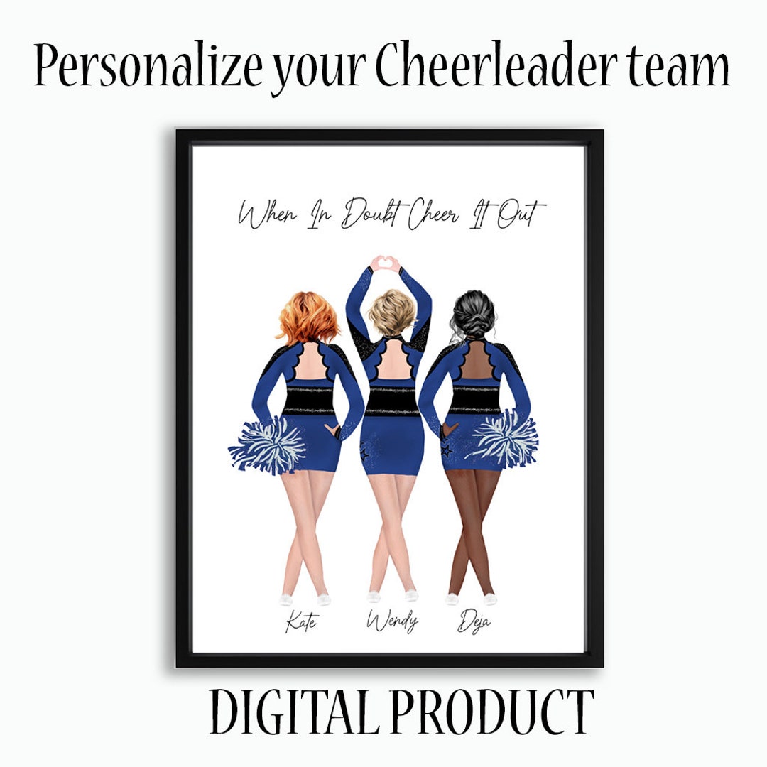 Custom Cheerleaders Portrait: "personalized CHEERLEADERS Team ...
