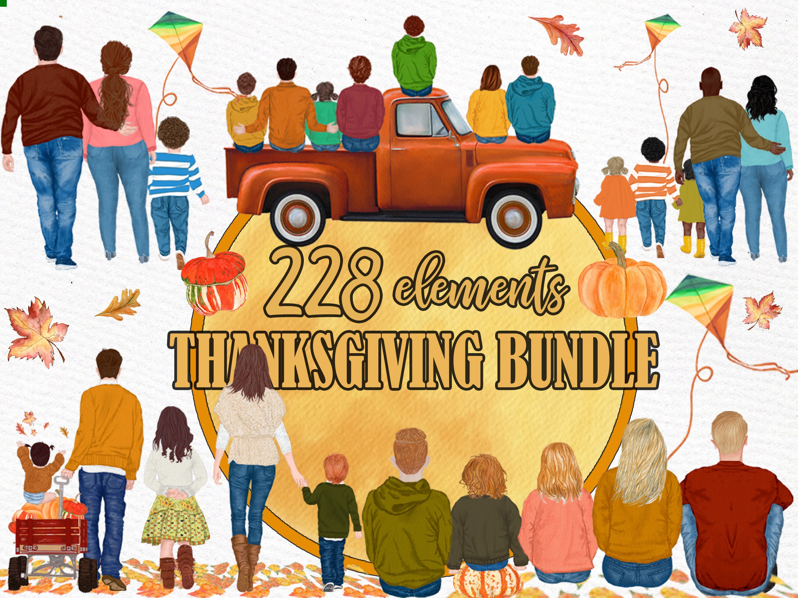 Fall Family Clipart: thanksgiving Clipart - Etsy