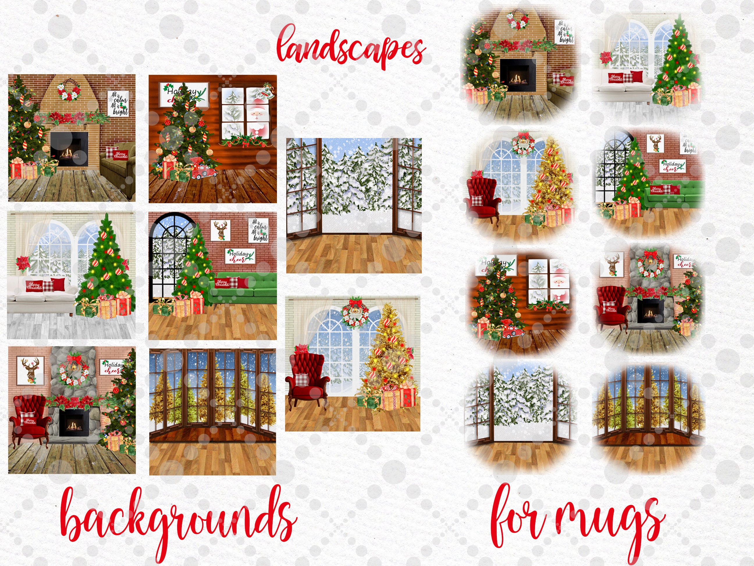 Christmas Background: christmas Scenery Winter - Etsy