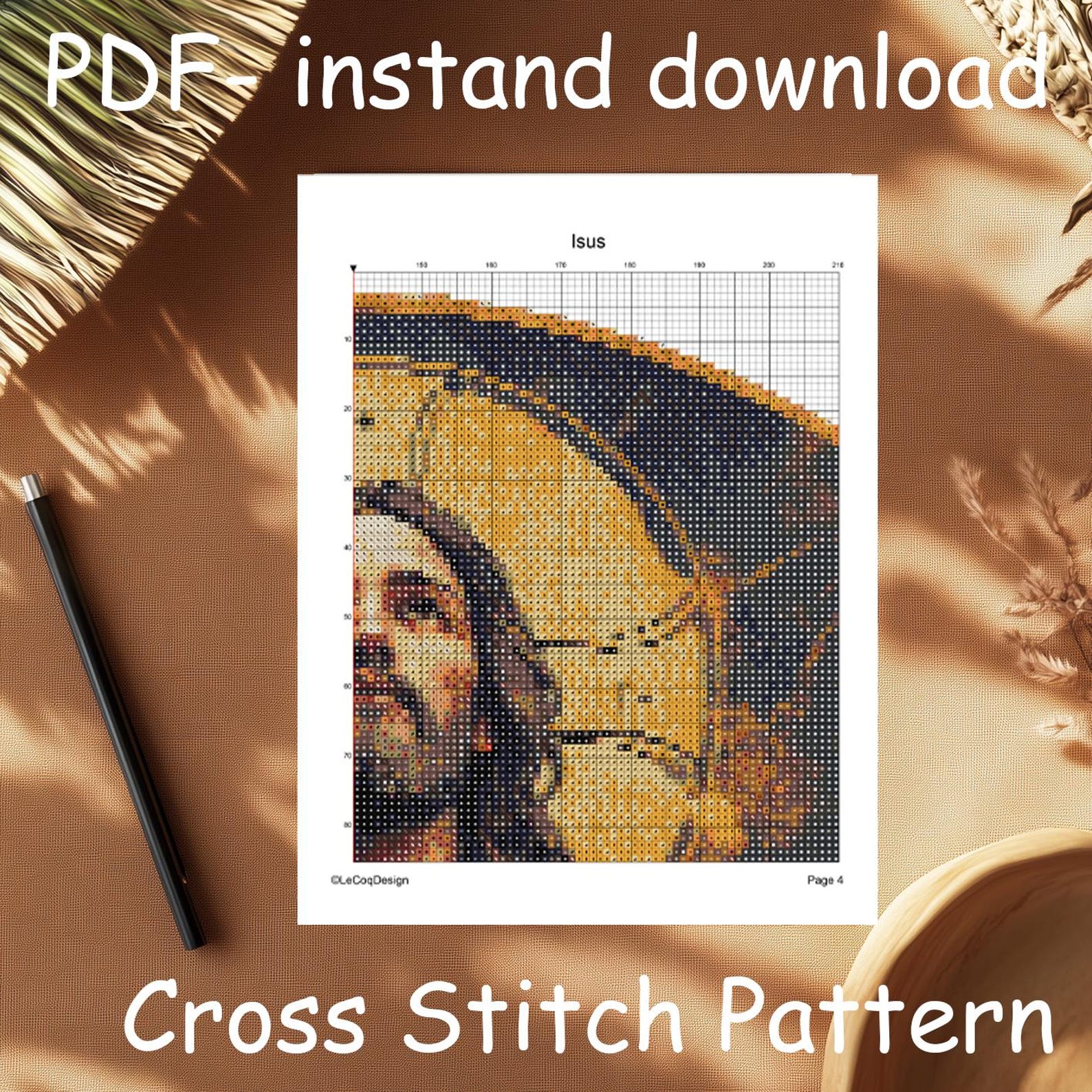Jesus Christ Cross Stitch Pattern: Religious Catholic Design (PDF ...