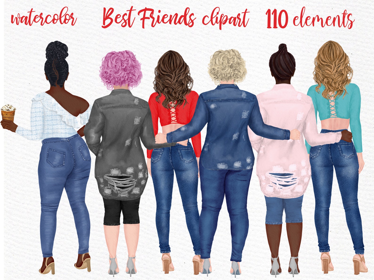 Plus Size Girls Clipart: curvy GIRLS Clipart | Etsy