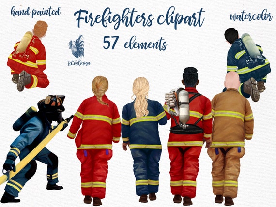 Firefighter clipart: FIREMAN CLIPART Firefighter | Etsy