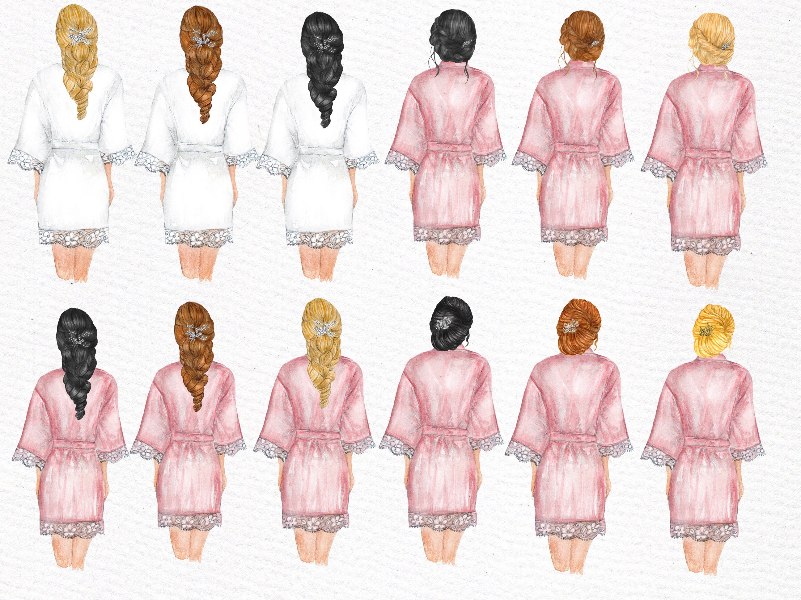 Bridesmaid Clipart: wedding ROBES Clipart - Etsy