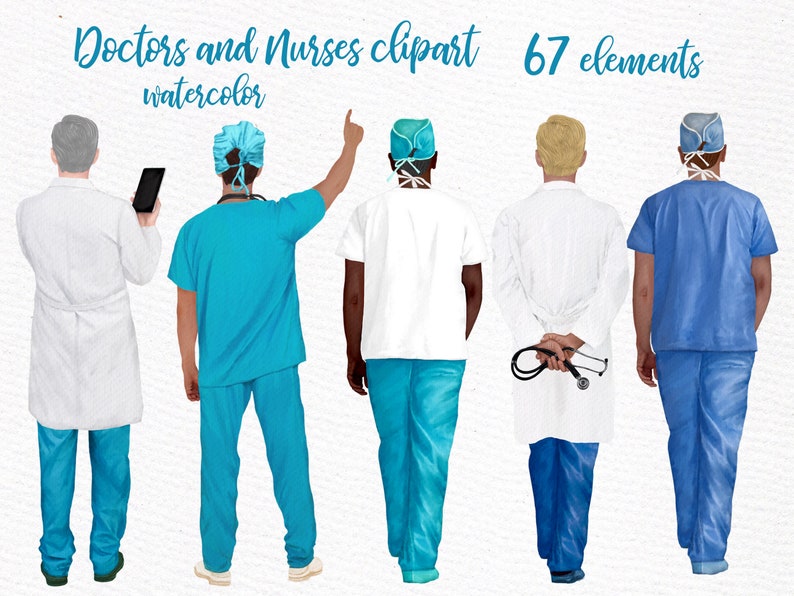 Doctors clipart: NURSES CLIPART Doctor Scrubs | Etsy