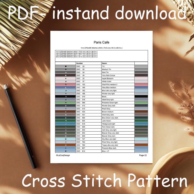 Paris Cafe Cross Stitch Pattern: French Street Embroidery (PDF Pattern ...