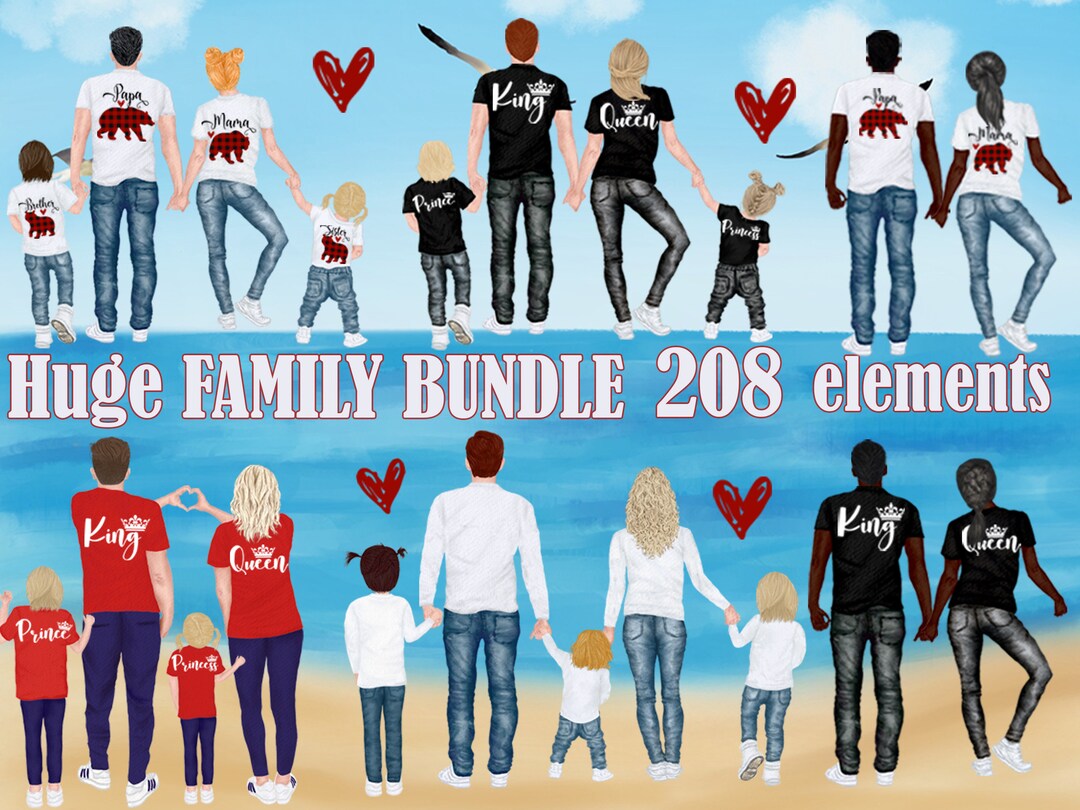 Family Bundle Clipart: "family FIGURES Clipart" Dad Mom Children ...