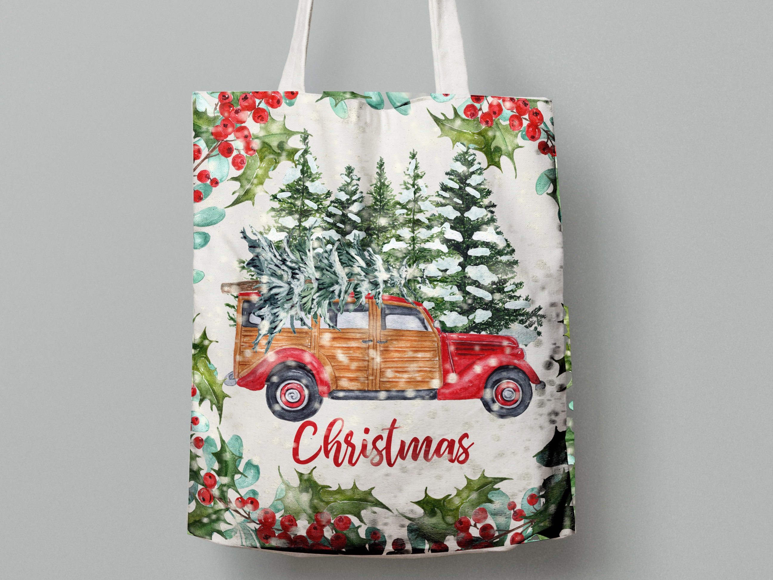 Watercolor Christmas Vintage Car Clipart: christmas - Etsy
