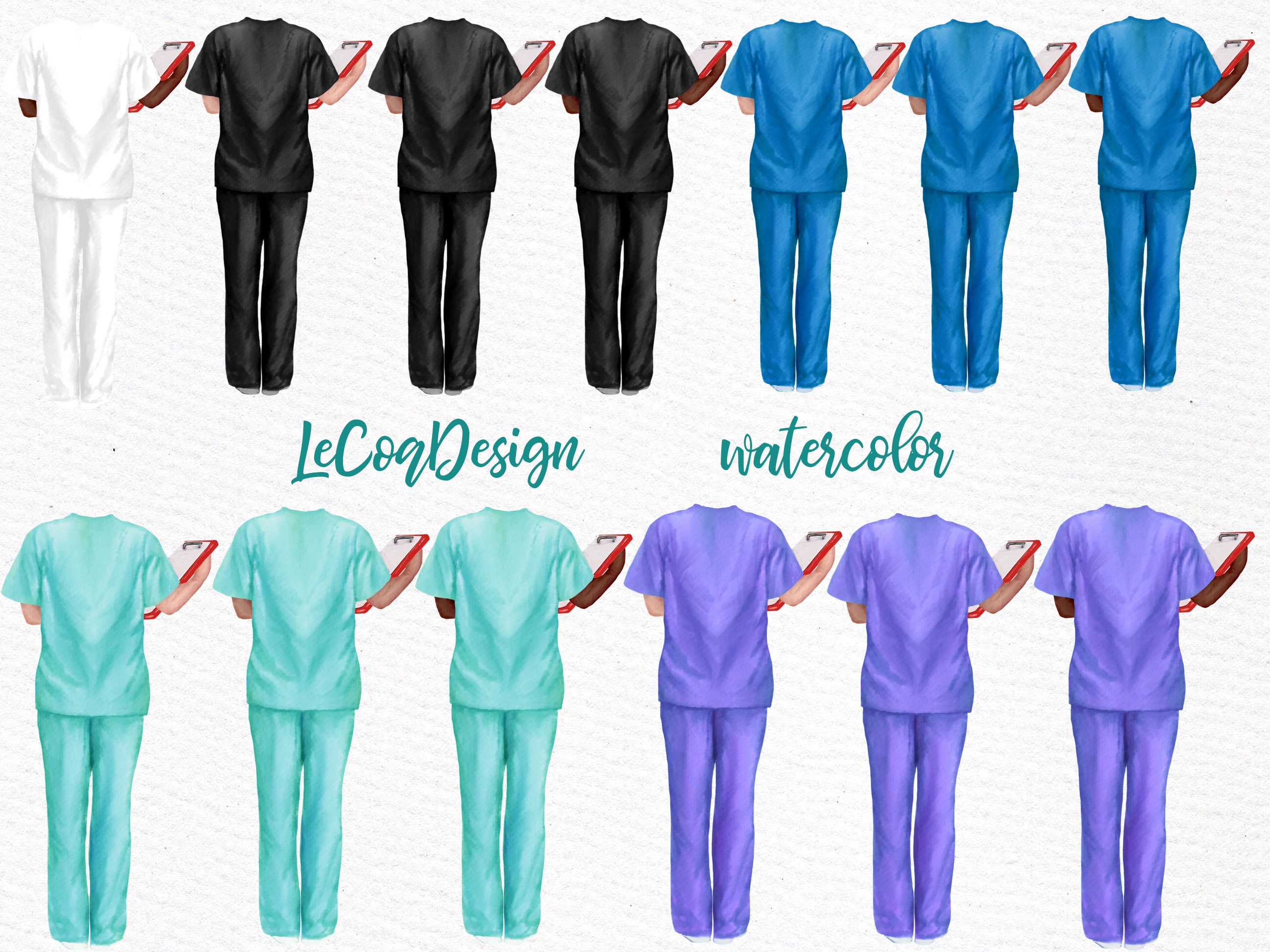 Nurses Clipart: doctors Clipart Doctor Scrubs - Etsy