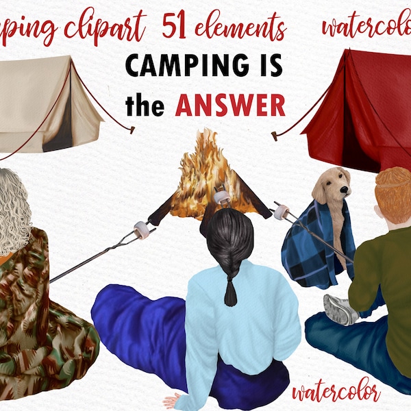 Camping Clipart - Etsy