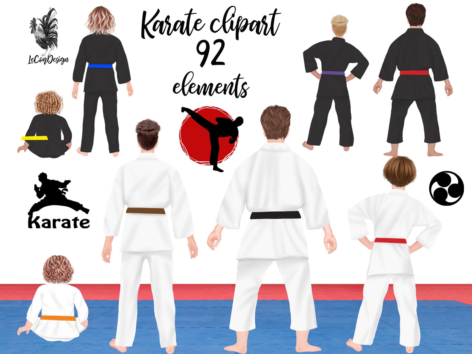 Karate Clipart: karate KIMONO Clipart Sports - Etsy