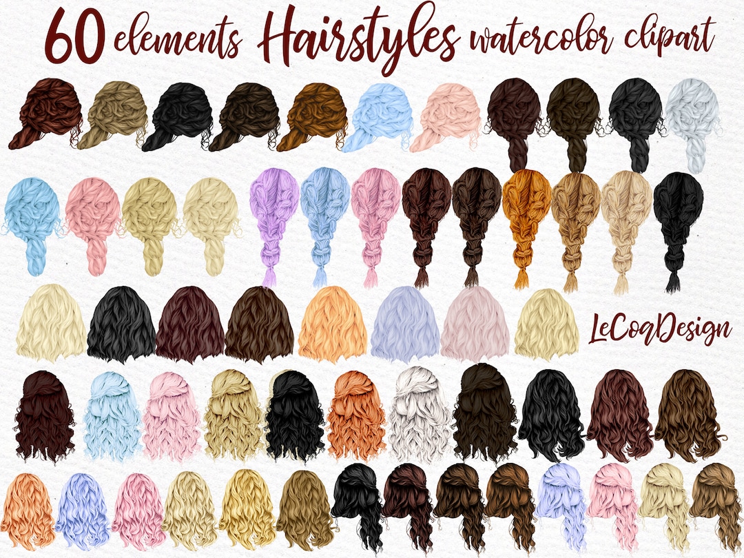 Hairstyles Clipart: "girls HAIRSTYLES Clipart" Custom Hairstyles Long ...