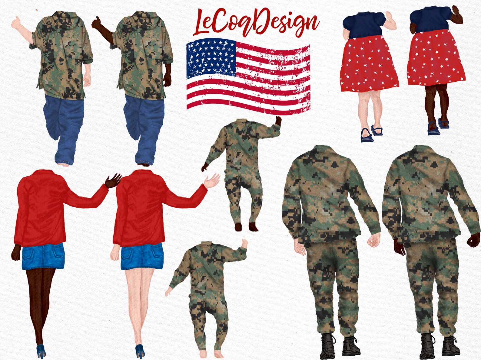 Family Clipart: army FAMILY Clipart Soldier - Etsy