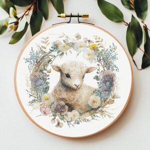 Lamb Cross Stitch Pattern Pdf: "cute EASTER Lamb" Easter Cross Stitch ...