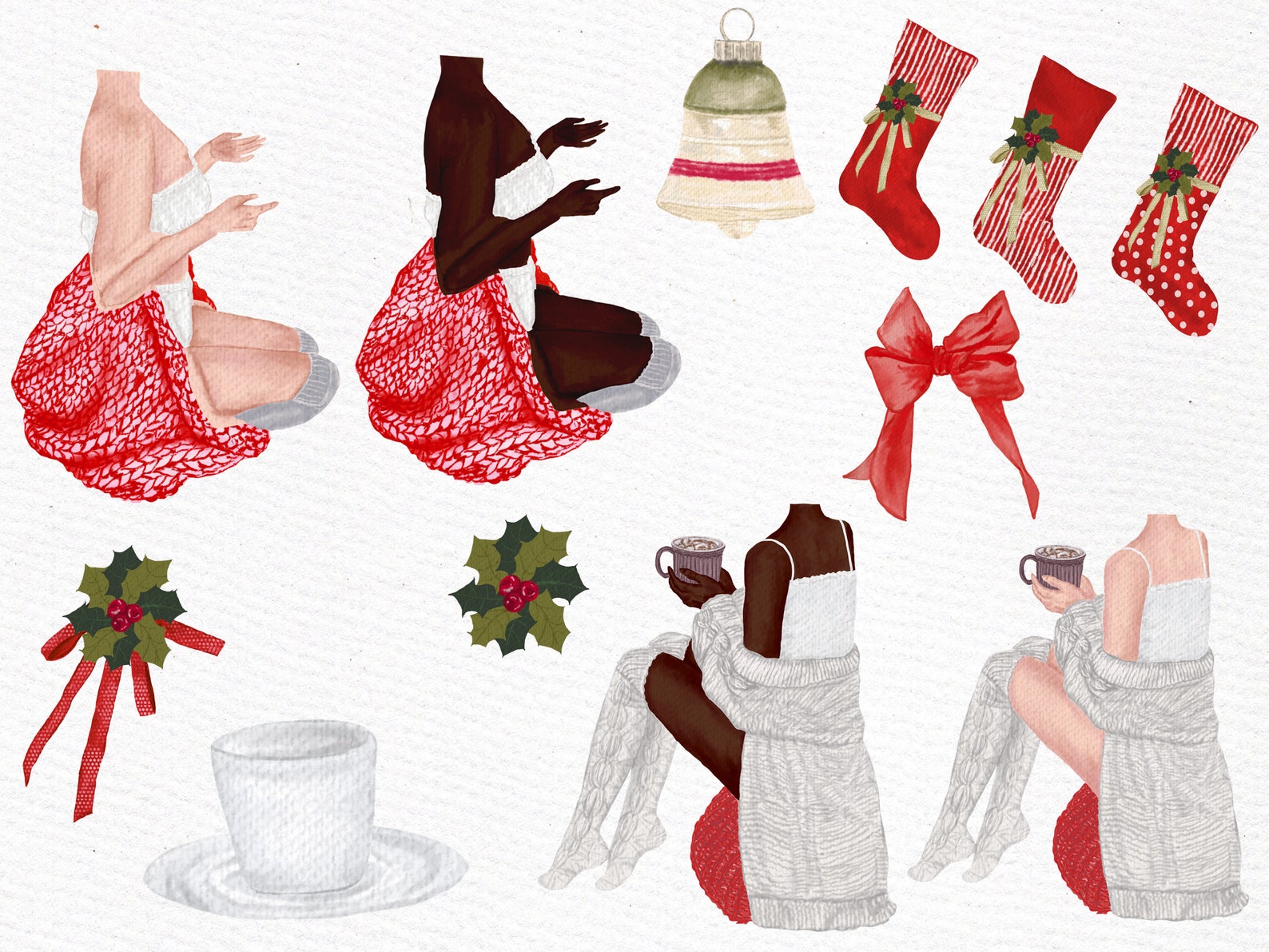 Christmas Girls Clipart: christmas Clipart - Etsy