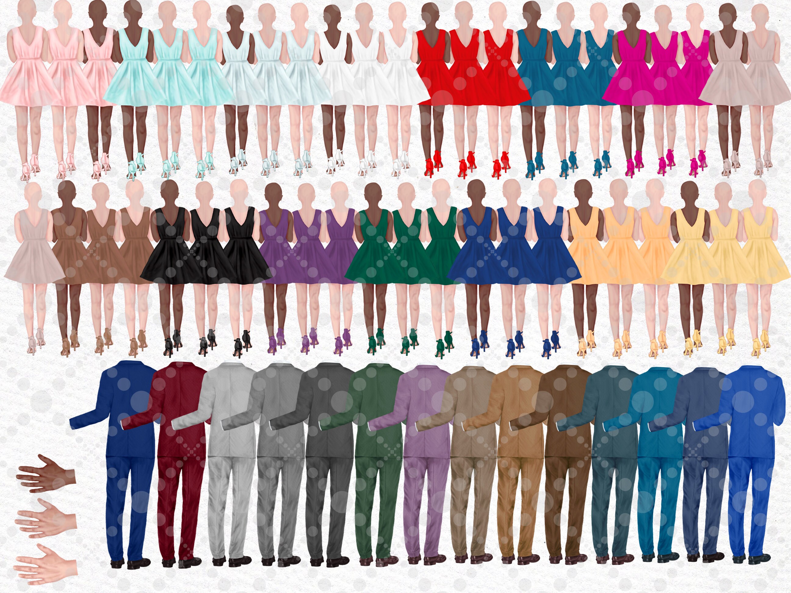 Graduation Clipart: Graduating Students, Gowns, Hats (158 PNG Files) - Etsy