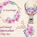 Watercolor Wedding Flowers Clip Art: "wreath Clipart" Floral Deer Diy ...