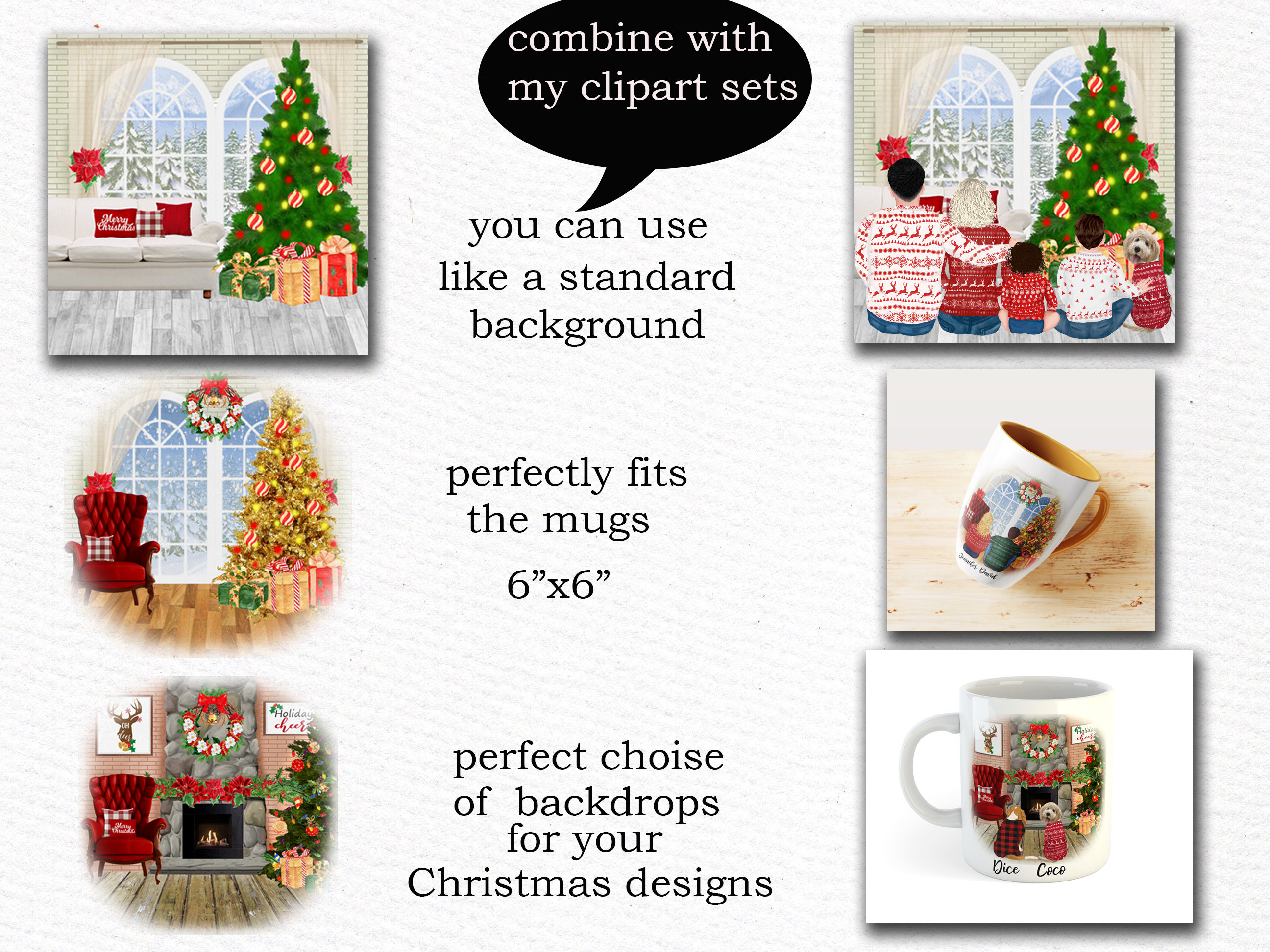 Christmas Background: christmas Scenery Winter - Etsy