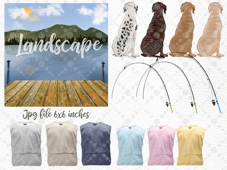 Fishing Clipart: family Fishing Father's Day - Etsy