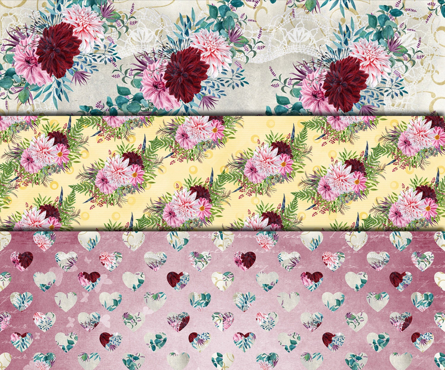 Watercolor Floral Digital Papers: floral | Etsy