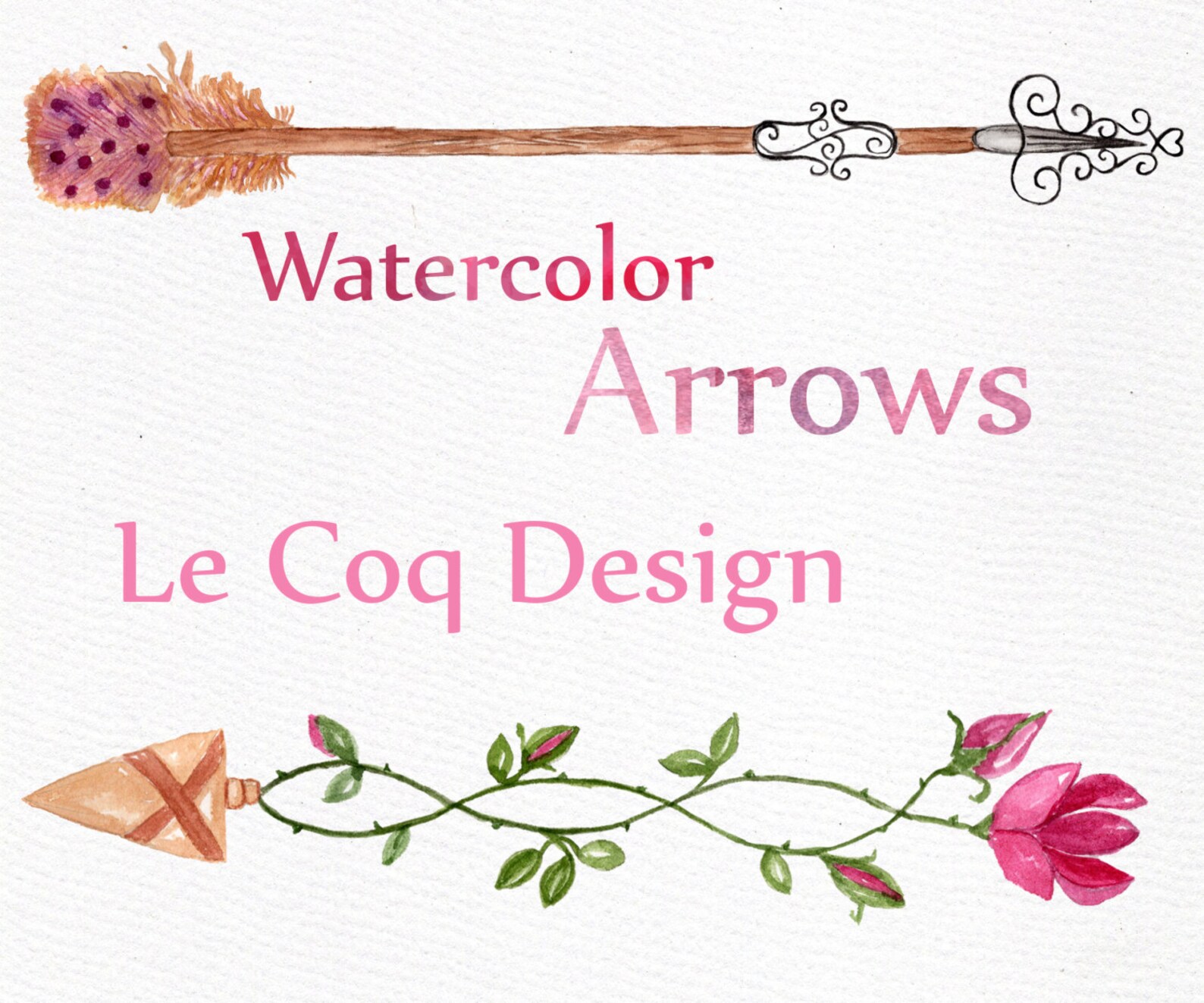 Watercolor Arrows Clipart: "arrows CLIP Art" Tribal Arrows Hand Drawn ...