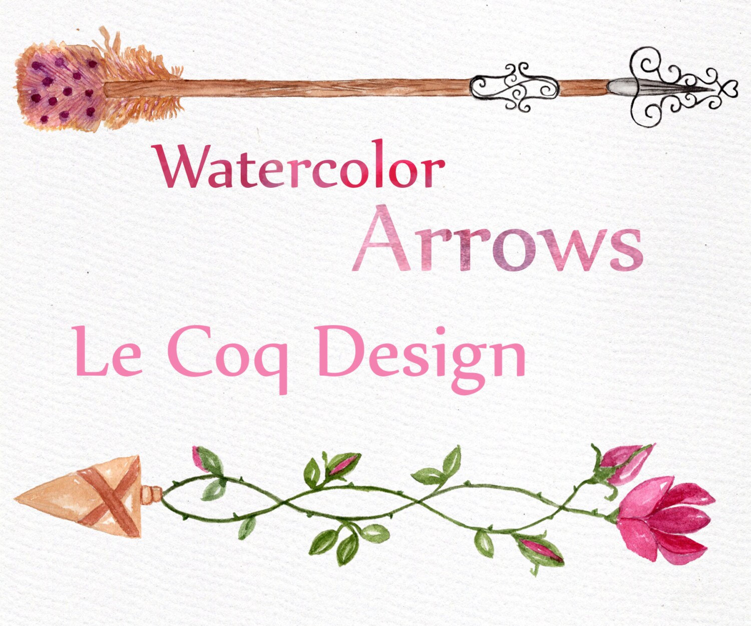 Watercolor Arrows Clipart: "arrows CLIP Art" Tribal Arrows Hand Drawn ...
