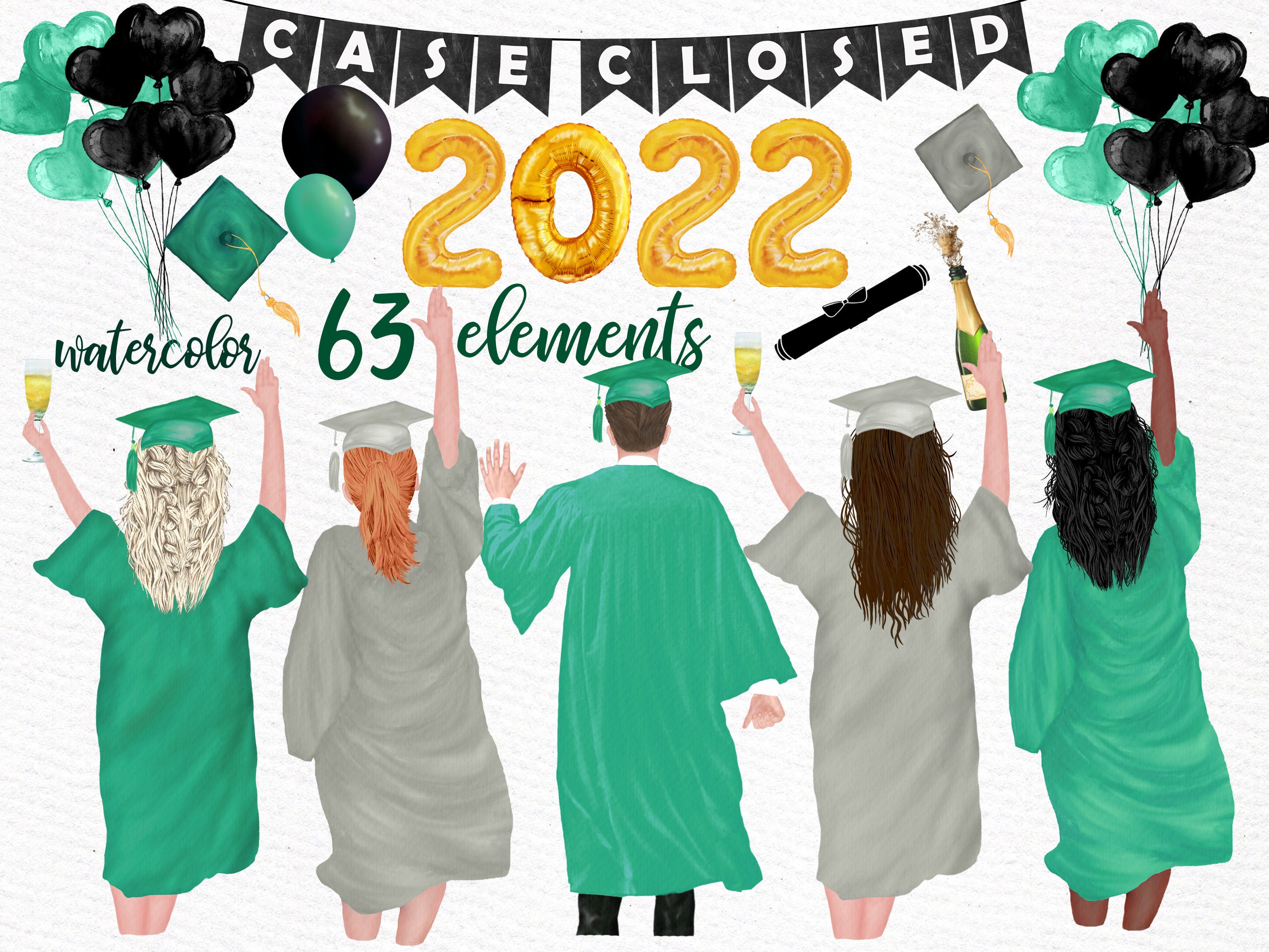 Graduation Clipart: graduating Students Graduate - Etsy