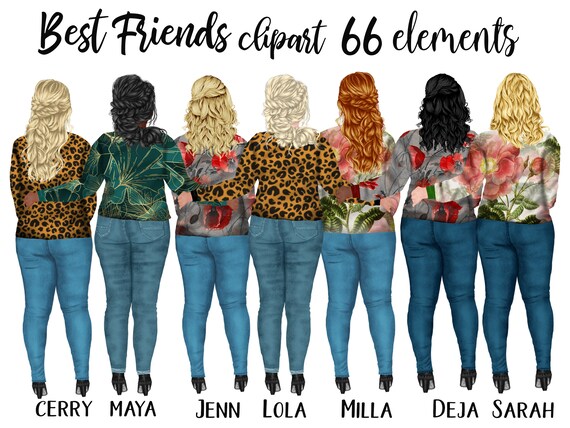 Plus Size Girls Clipart: curvy GIRLS Clipart | Etsy