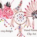 Watercolor Tribal Clipart: "tribal CLIP Art" Dream Catcher Teepee Tent ...