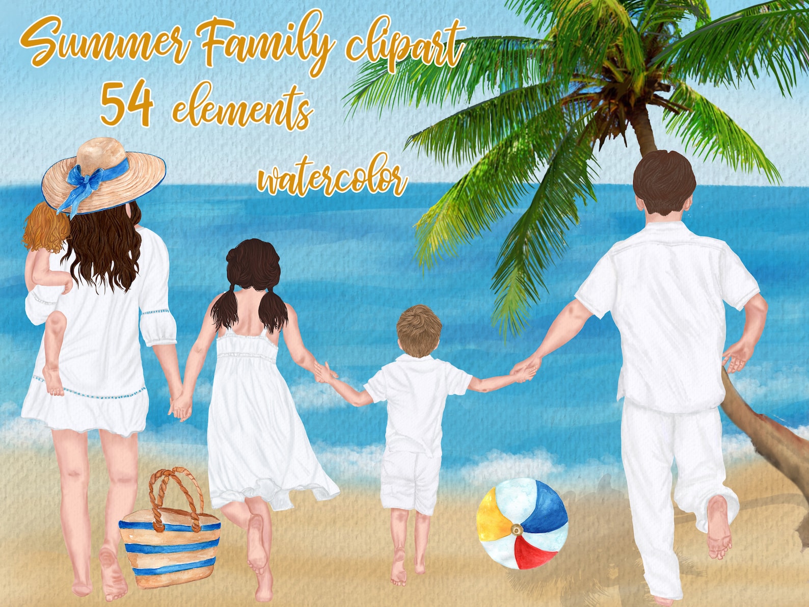 Family Clipart: summer Clipart Mother and Kids | Etsy Canada