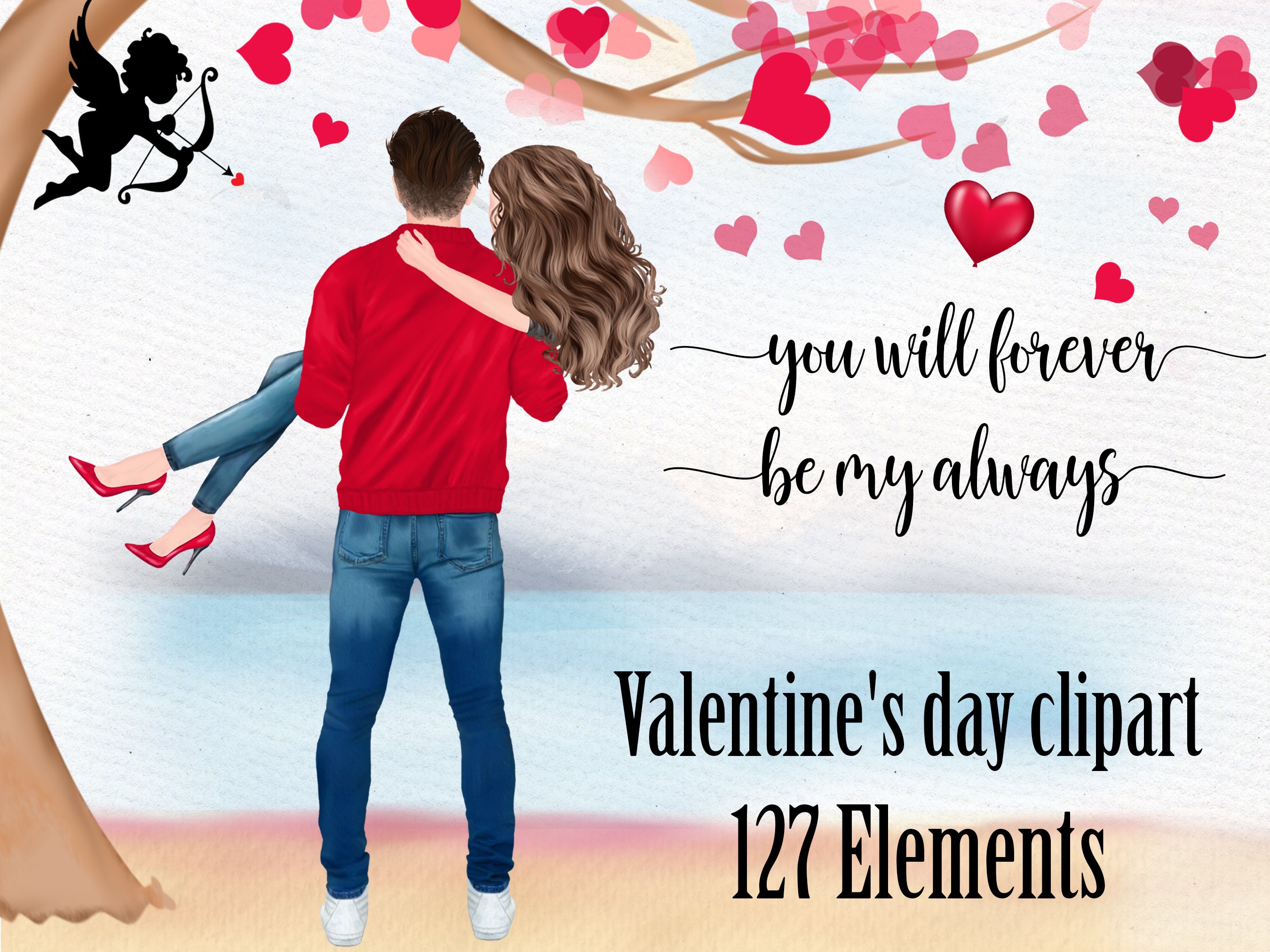 Valentine Couples Clipart: VALENTINE'S DAY Clipart - Etsy