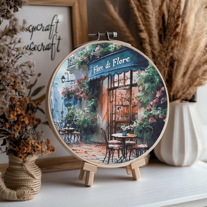 Paris Cafe Cross Stitch Pattern: French Street Embroidery (PDF Pattern ...