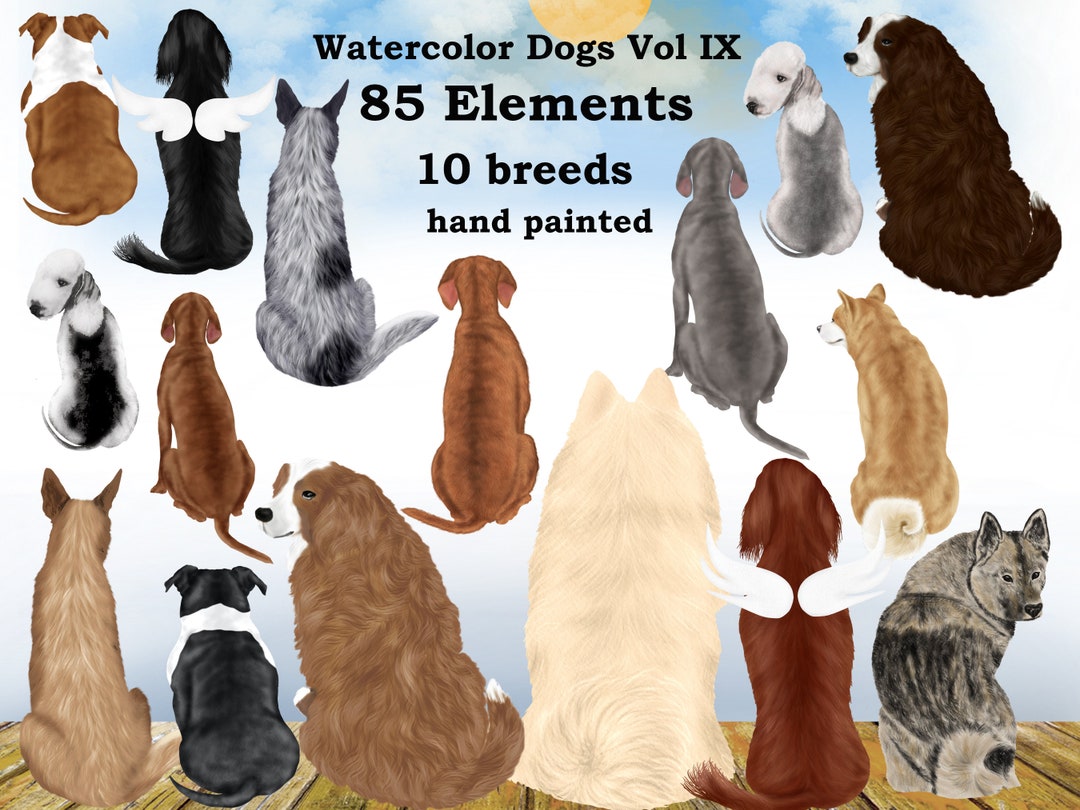 Dog Clipart: "watercolor Dogs" Dog Breeds Pet Clipart Dog Bundle Dog ...
