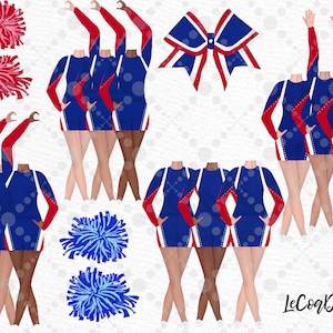 Cheerleaders Bundle Clipart: "girls Clipart" Watercolor Girls Best ...