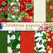 Christmas Digital Papers: christmas Papers Floral Watercolor Papers ...