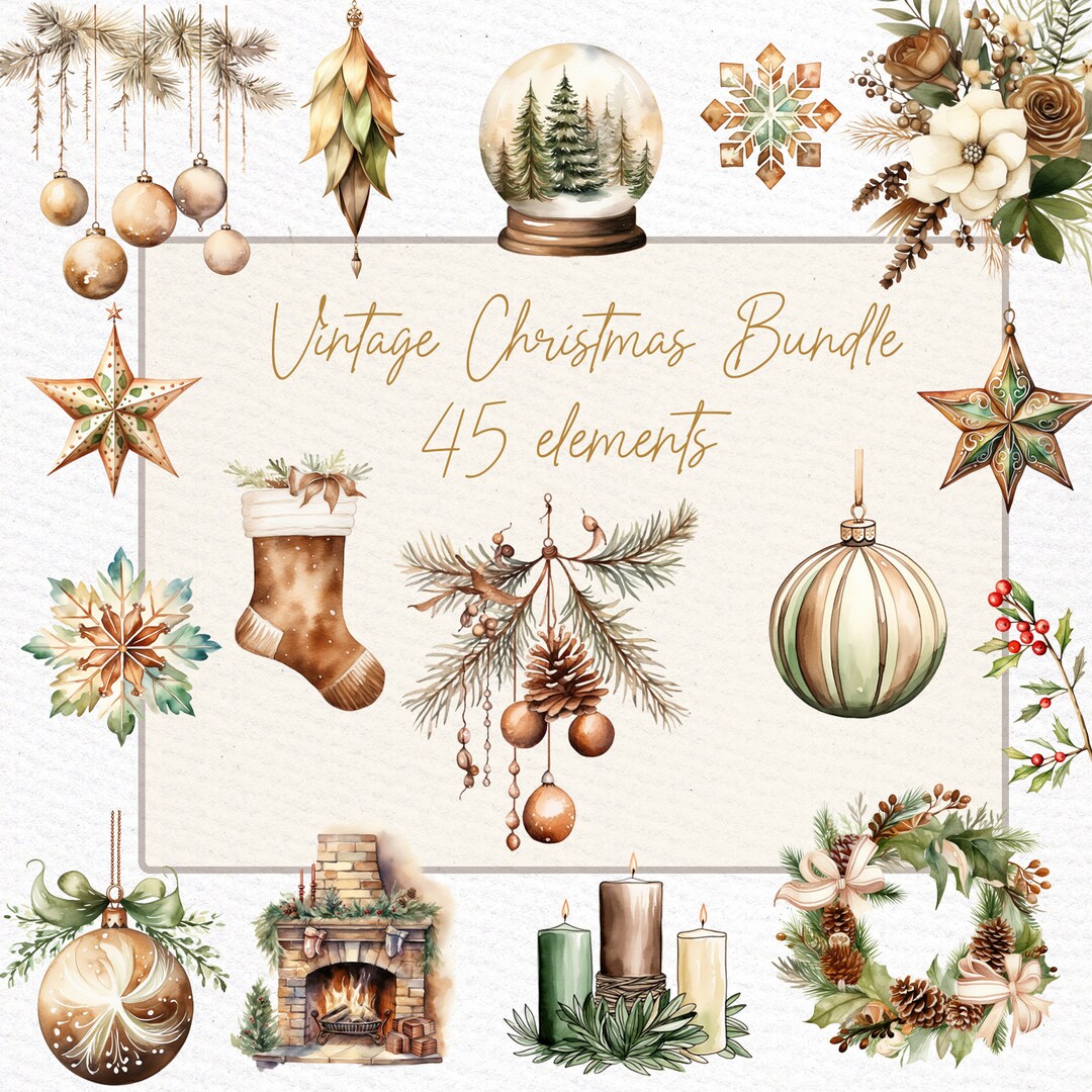 Christmas Clipart Bundle: "cozy CHRISTMAS Clipart" Ornaments Clipart ...