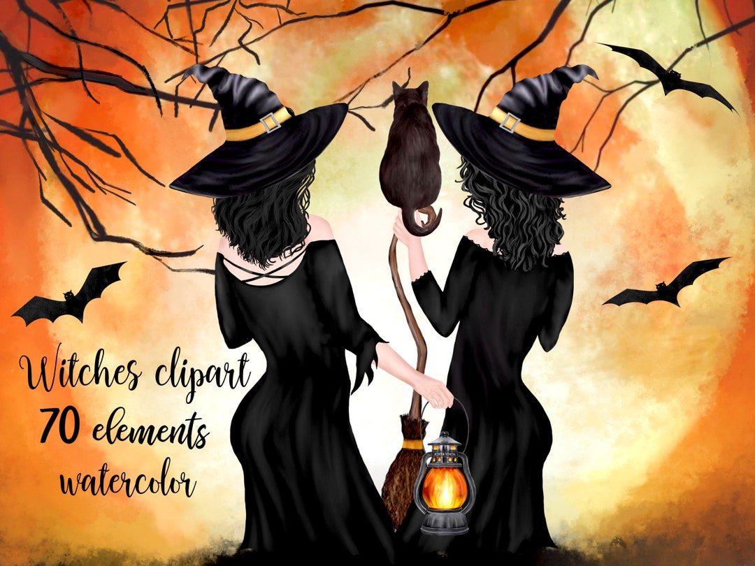 Halloween Clipart: "witches Clipart" Witches With Broom Halloween Mug ...