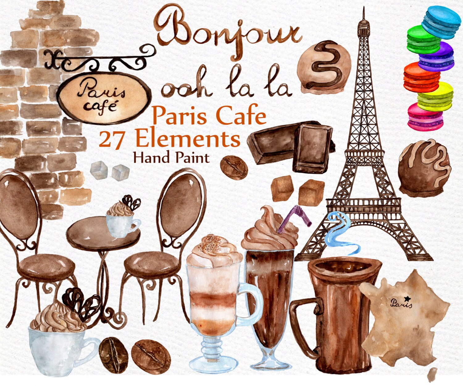Coffee Clipart: coffee CLIP Art Vintage Paris Clip | Etsy