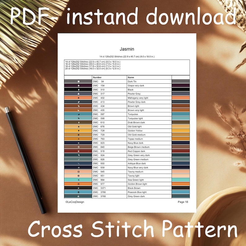 Jasmine Princess Cross Stitch Pattern: Fairytale Embroidery (PDF ...