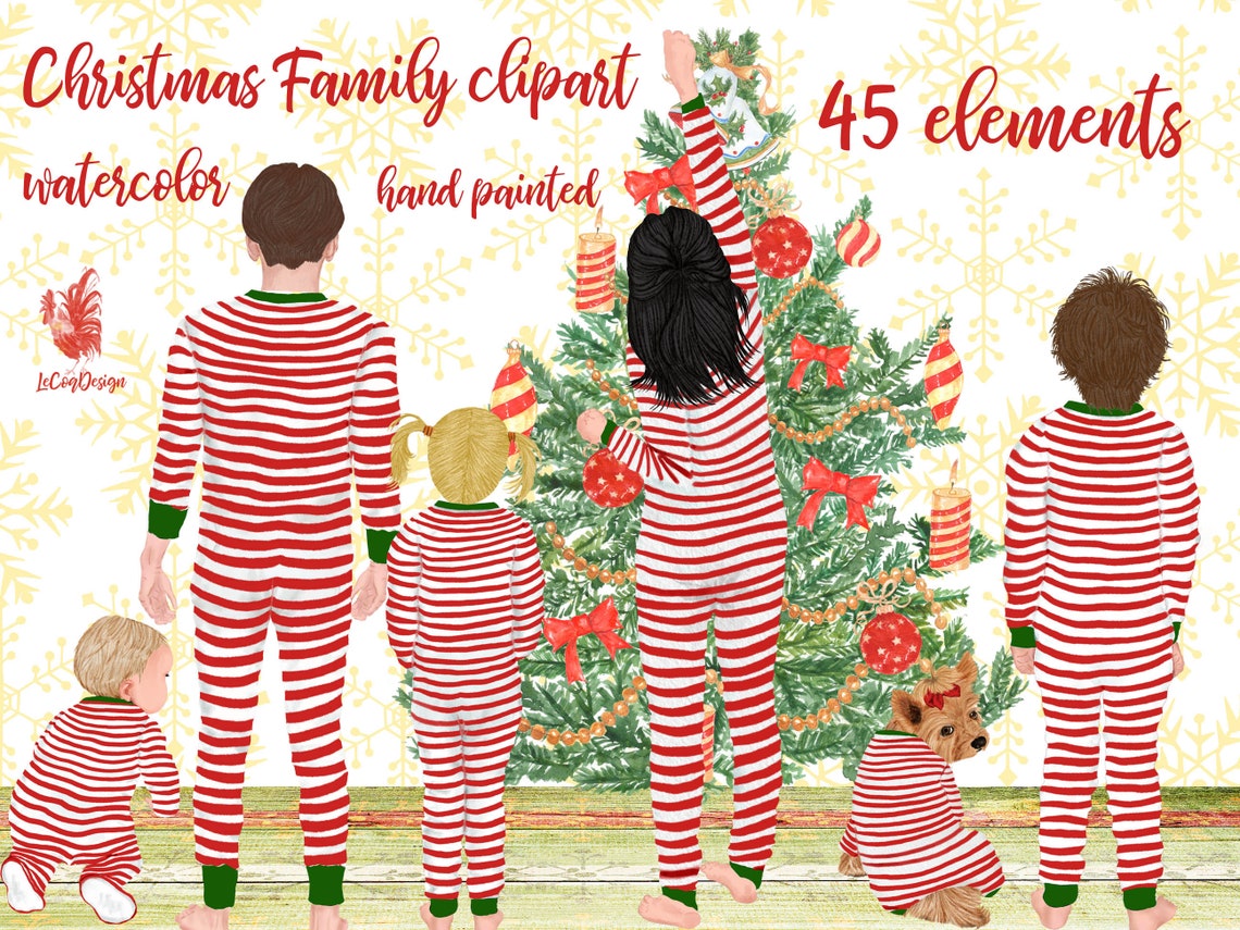 Christmas Family Clipart: family Clipart Matching | Etsy