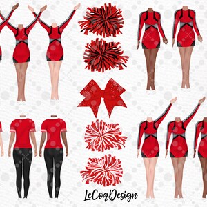 Cheerleaders Bundle Clipart: "girls Clipart" Watercolor Girls Best ...