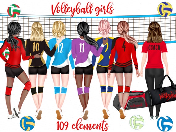 Volleyball Team Art