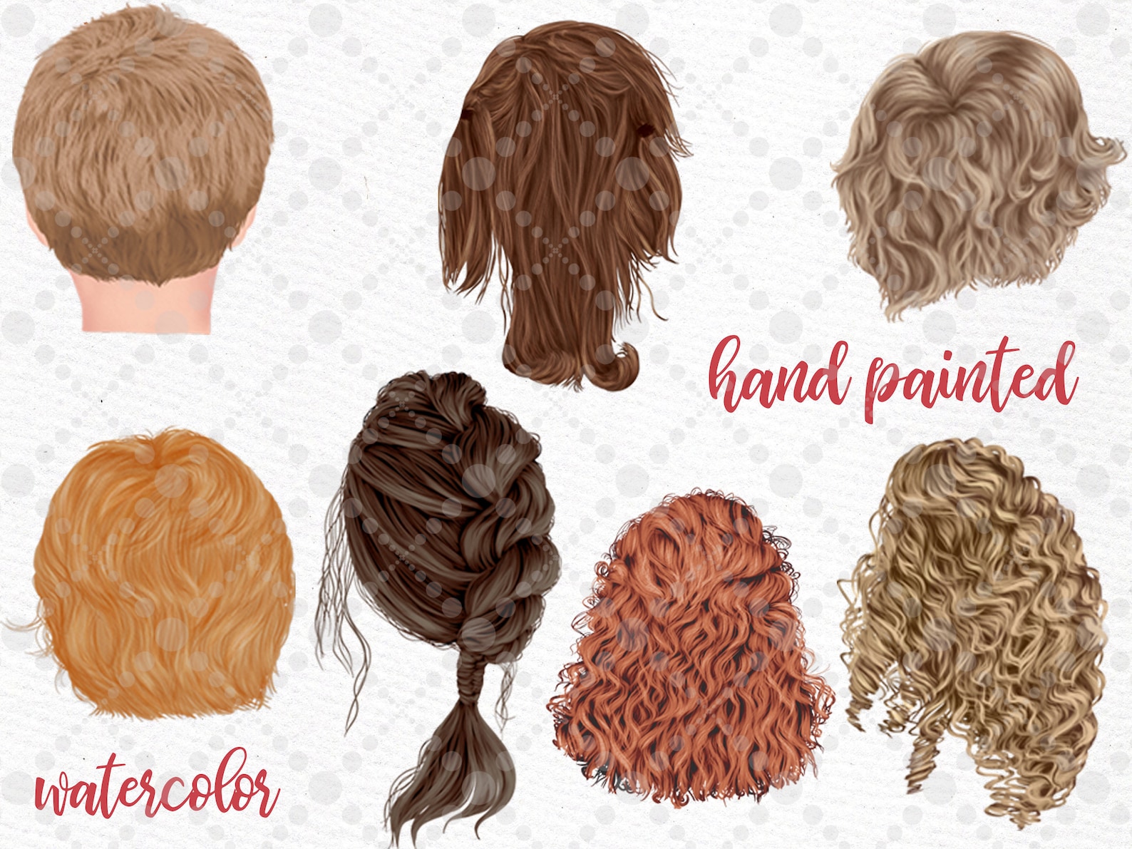Hairstyles Clipart: kids Clipart Custom Hairstyles - Etsy