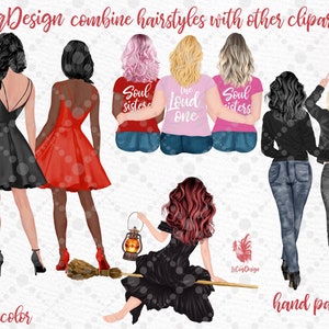 Hairstyles Clipart: girls Clipart Custom - Etsy