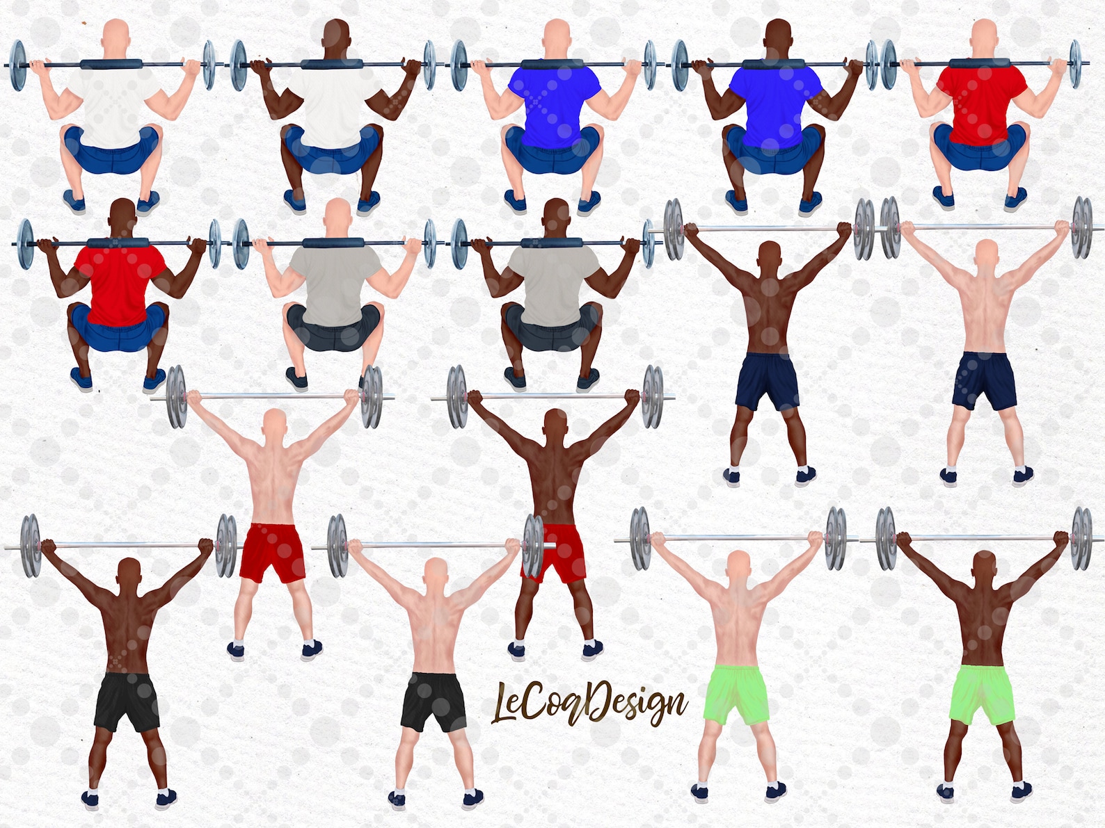 Gym Men Clipart: fitness MEN Clipart Gym Clipart - Etsy