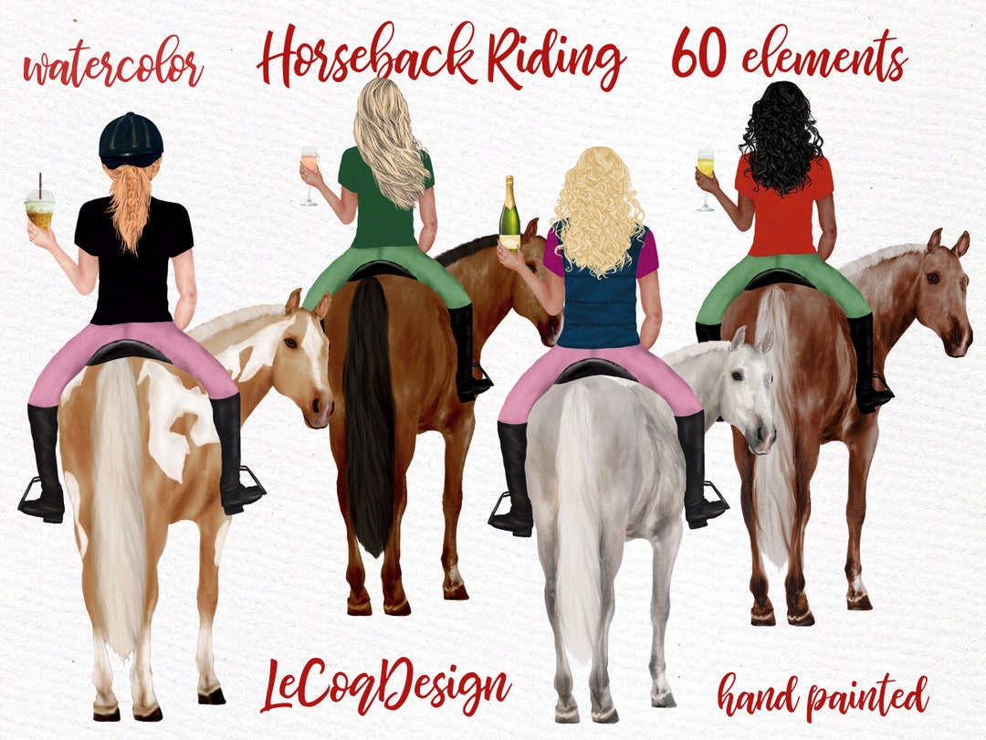 Horseback Riding Clipart: "girls RIDING Horse" Horse Clipart Western ...
