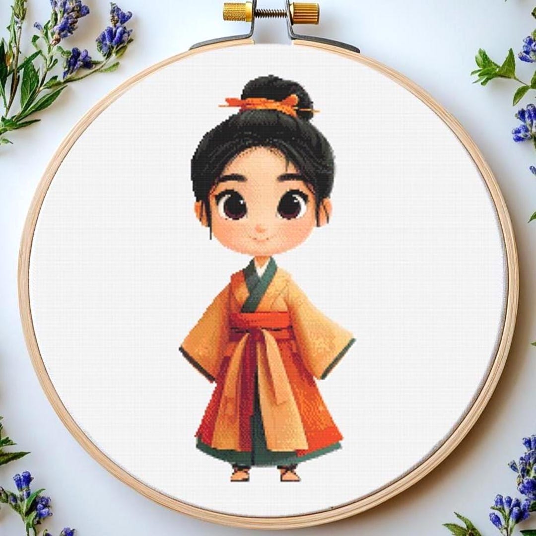 Mulan Cross Stitch Pattern: Princess Embroidery (PDF Pattern) - Etsy