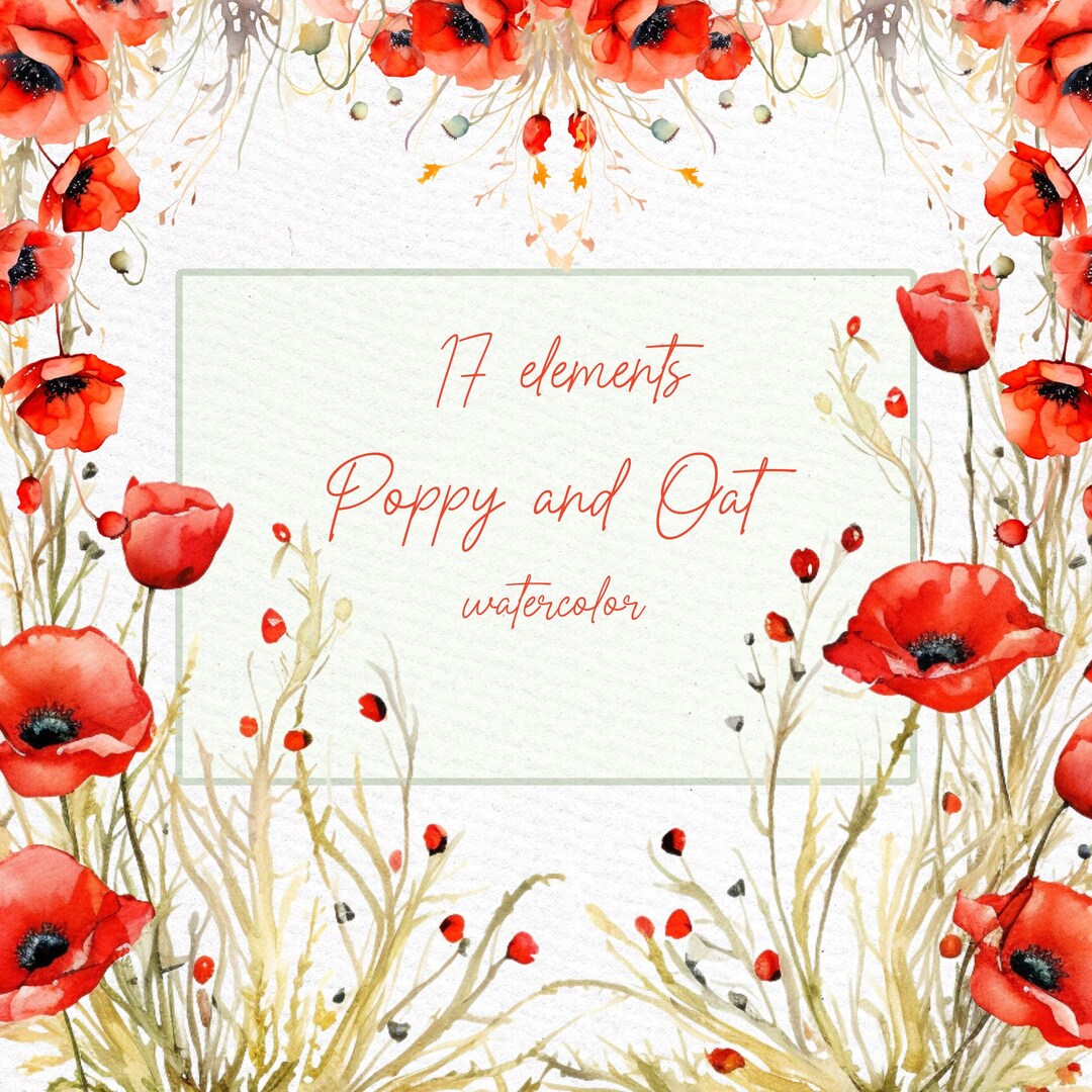 Red Poppy Flowers Clipart: "poppy FLOWER Png" Poppy and Oat Clipart ...