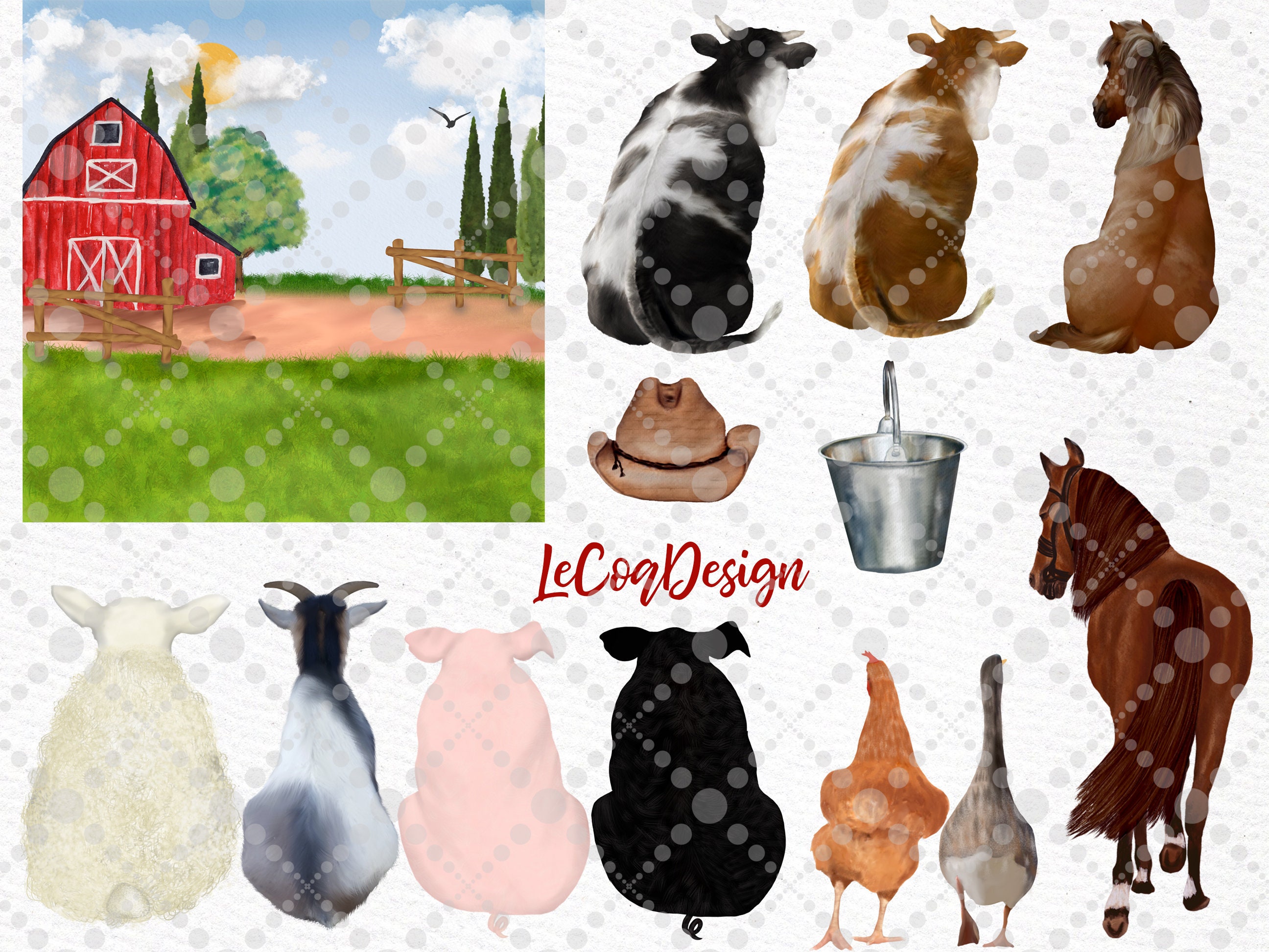 Farm Family Clipart: farm ANIMALS Clipart Farm - Etsy Canada